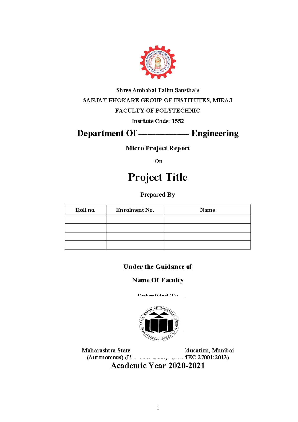 MIC Project - ####### Shree Ambabai Talim Sanstha’s ####### SANJAY ...