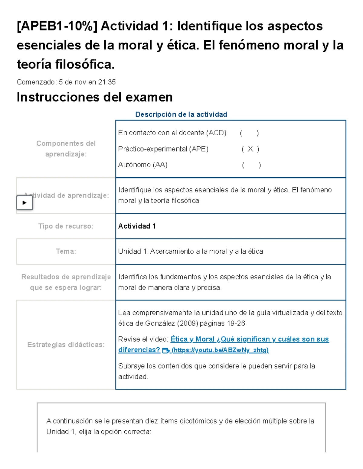 Examen [AAB02] Cuestionario 2 Identifique los factores que influyen en nuestros problemas ...