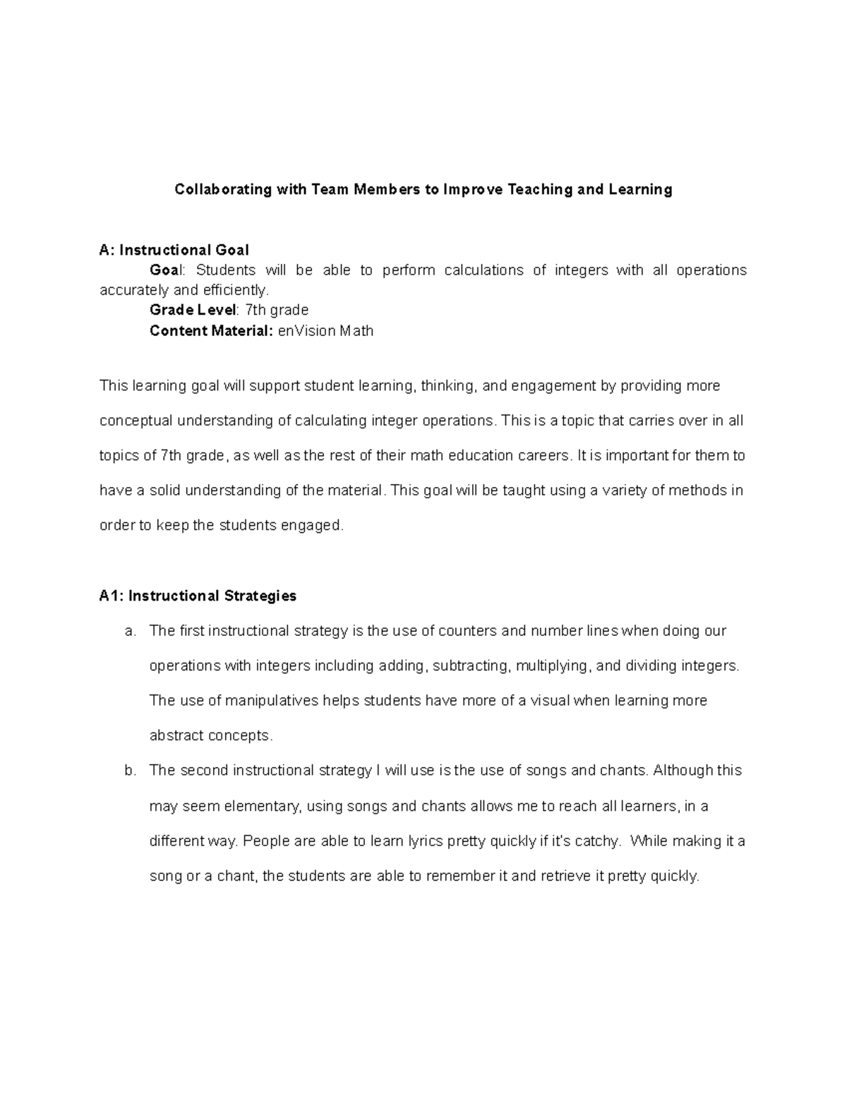 D188 Task 1-2 Studco - passed assignment - Collaborating with Team ...