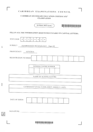 525898227 CAPE Caribbean Studies 2019 P2 pdf - TEST CODE FORM TP ...