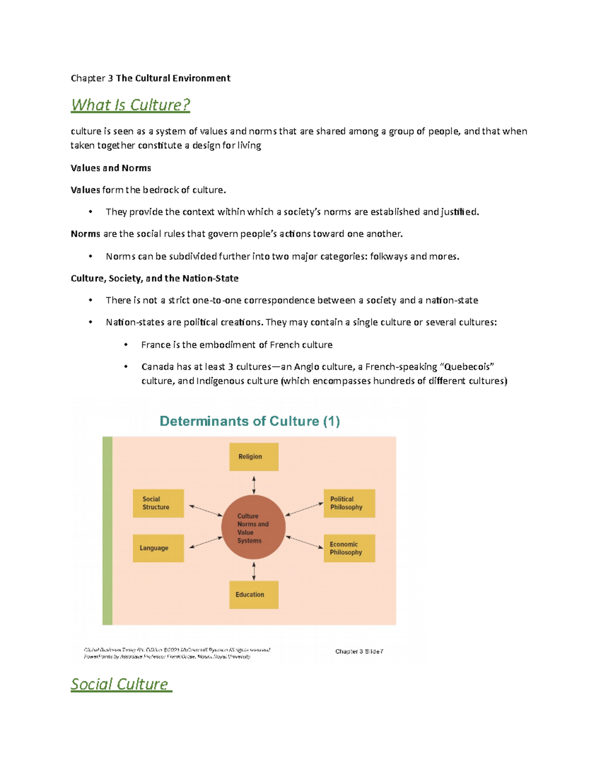 Chapter 3 The Cultural Environment - Chapter 3 The Cultural Environment ...