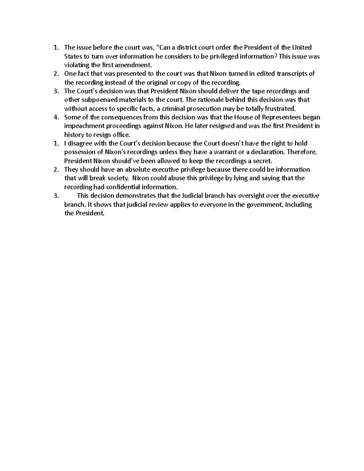 The issue before the court was - One fact that was presented to the ...