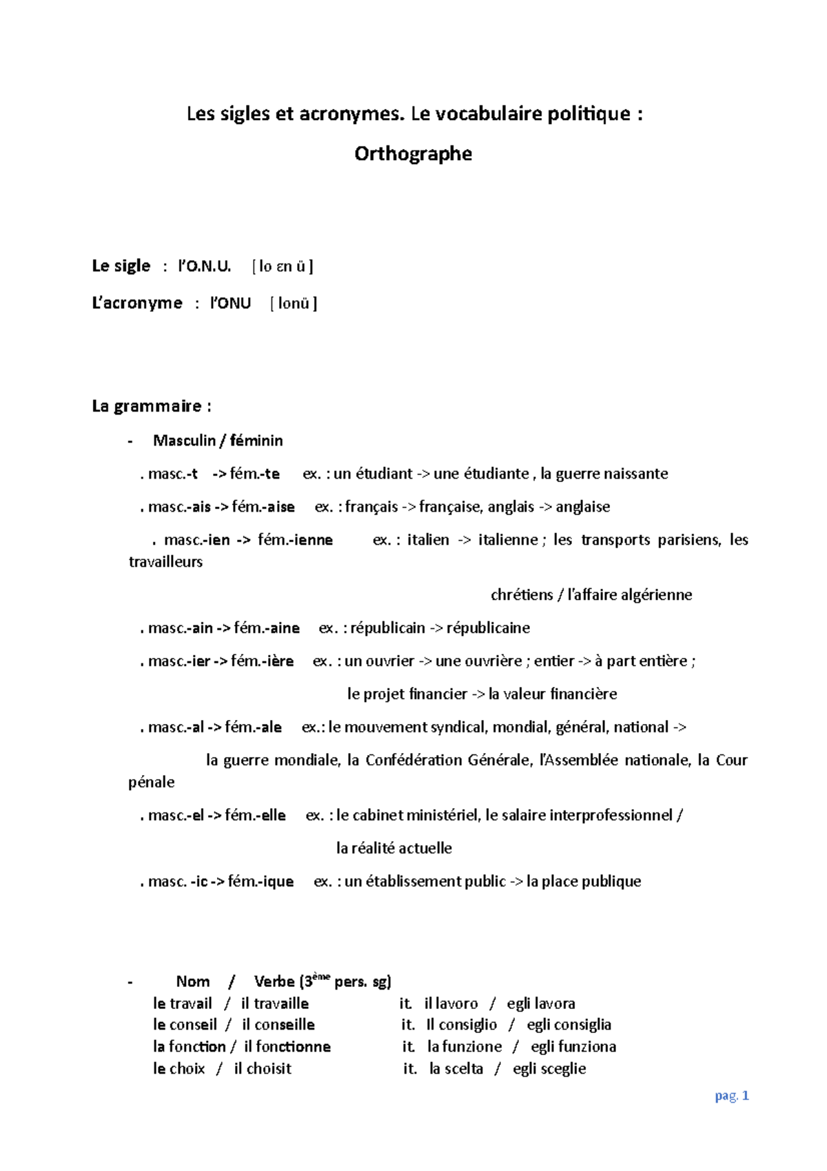 Les sigles et acronymes . Orthographe - Les sigles et acronymes. Le ...