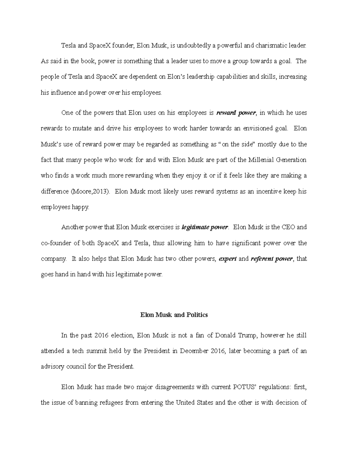 Week 5 - weekly homework - Tesla and SpaceX founder, Elon Musk, is ...