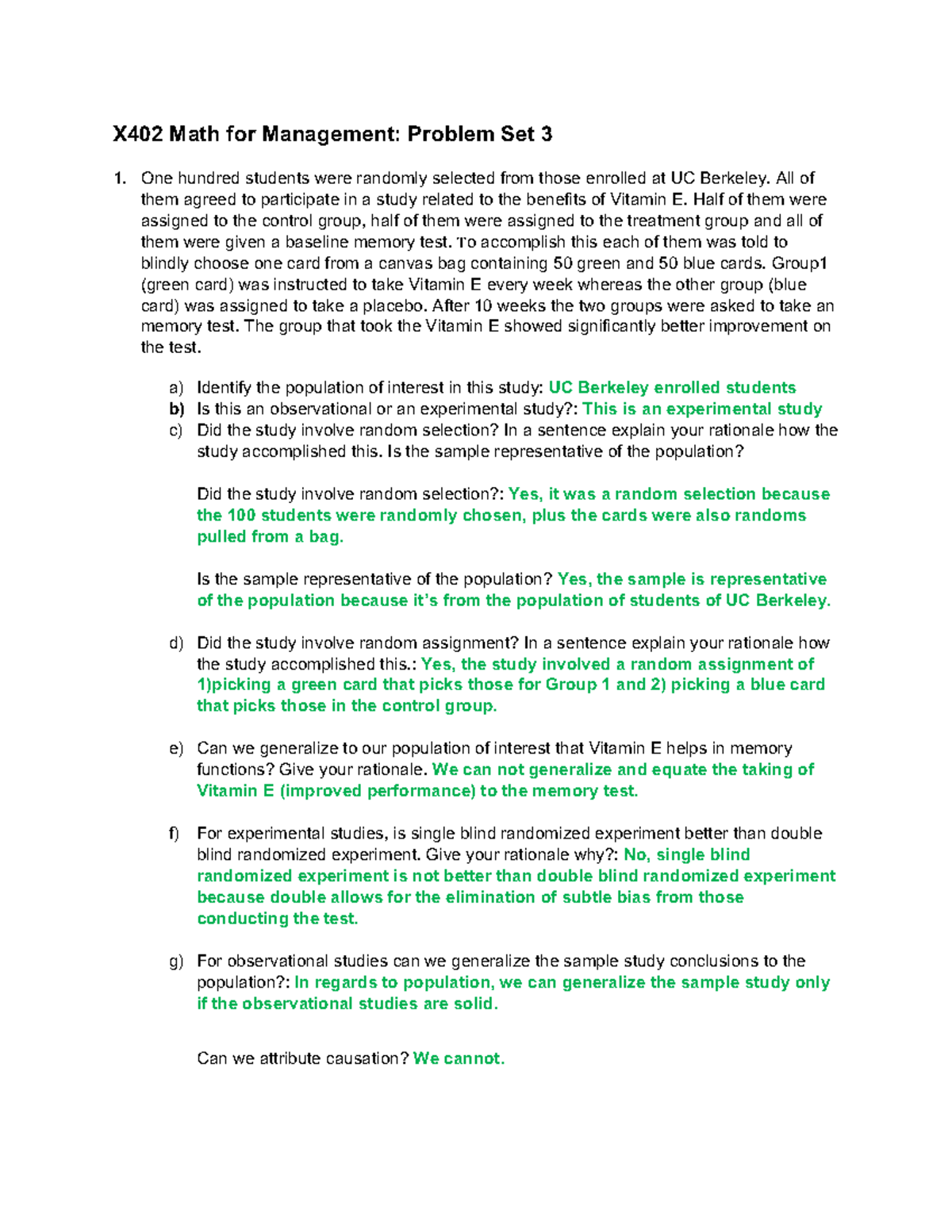 Module 3Problem Set - X402 Math for Management: Problem Set 3 One ...