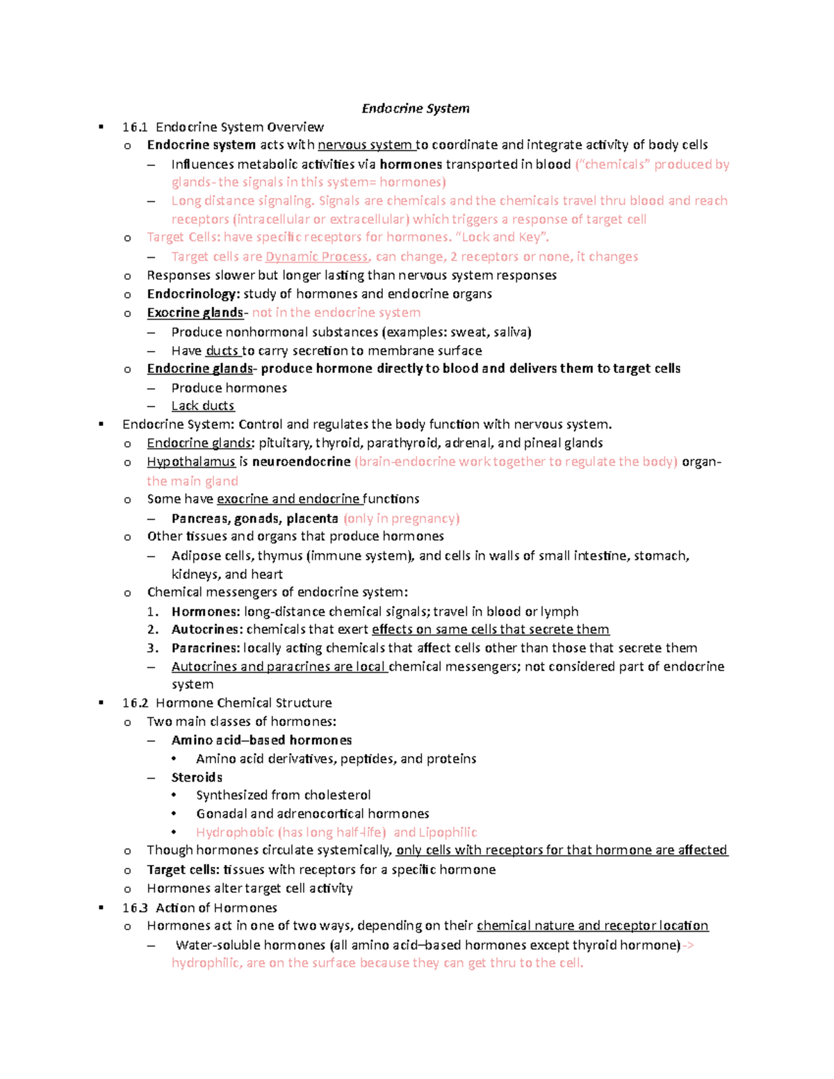 A&P II- Endocrine System - Endocrine System 16 Endocrine System ...