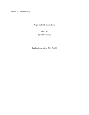 Cena John C455 Task2 - Evaluation Essay John Cena January 14, 2020 ...