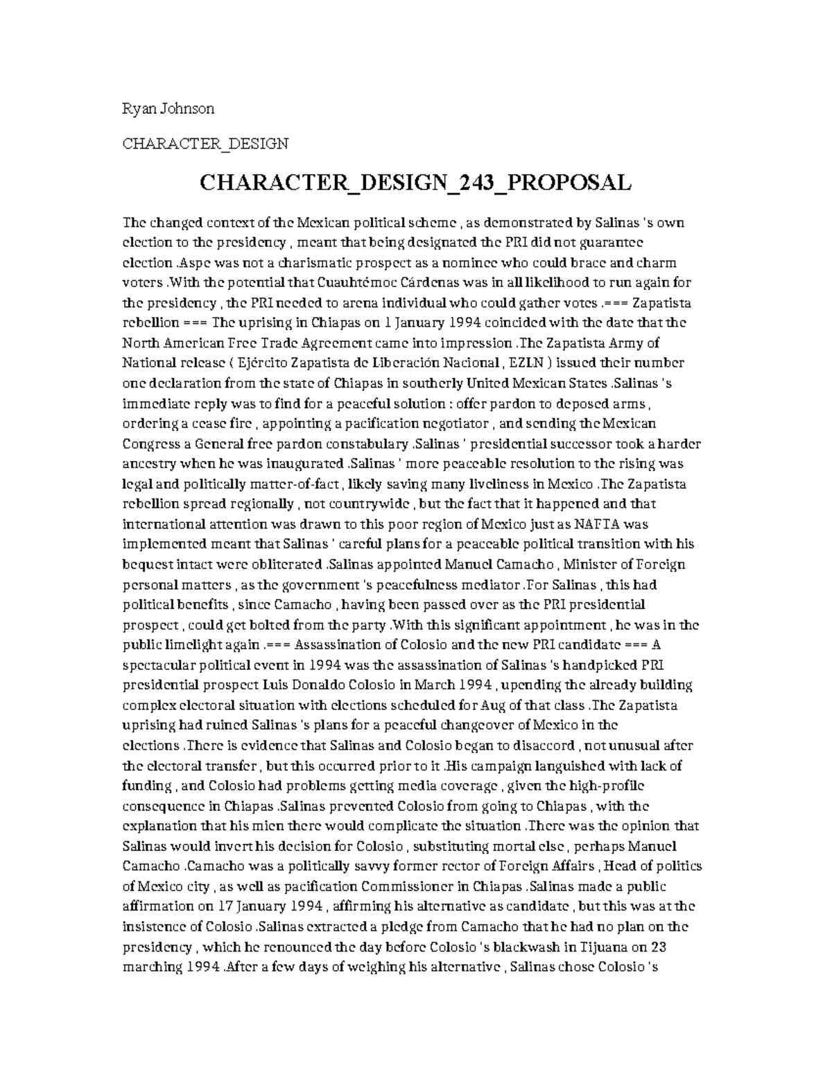 Character Design 243 Proposal - Ryan Johnson CHARACTER_DESIGN CHARACTER ...