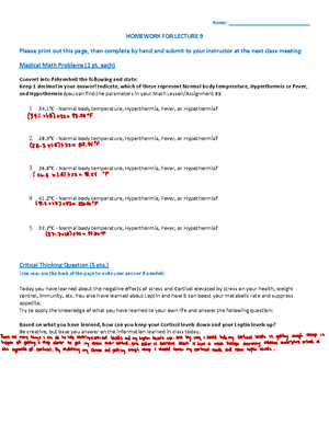 EMB Homework 5 - Name: HOMEWORK FOR LECTURE 5 Please print out this ...