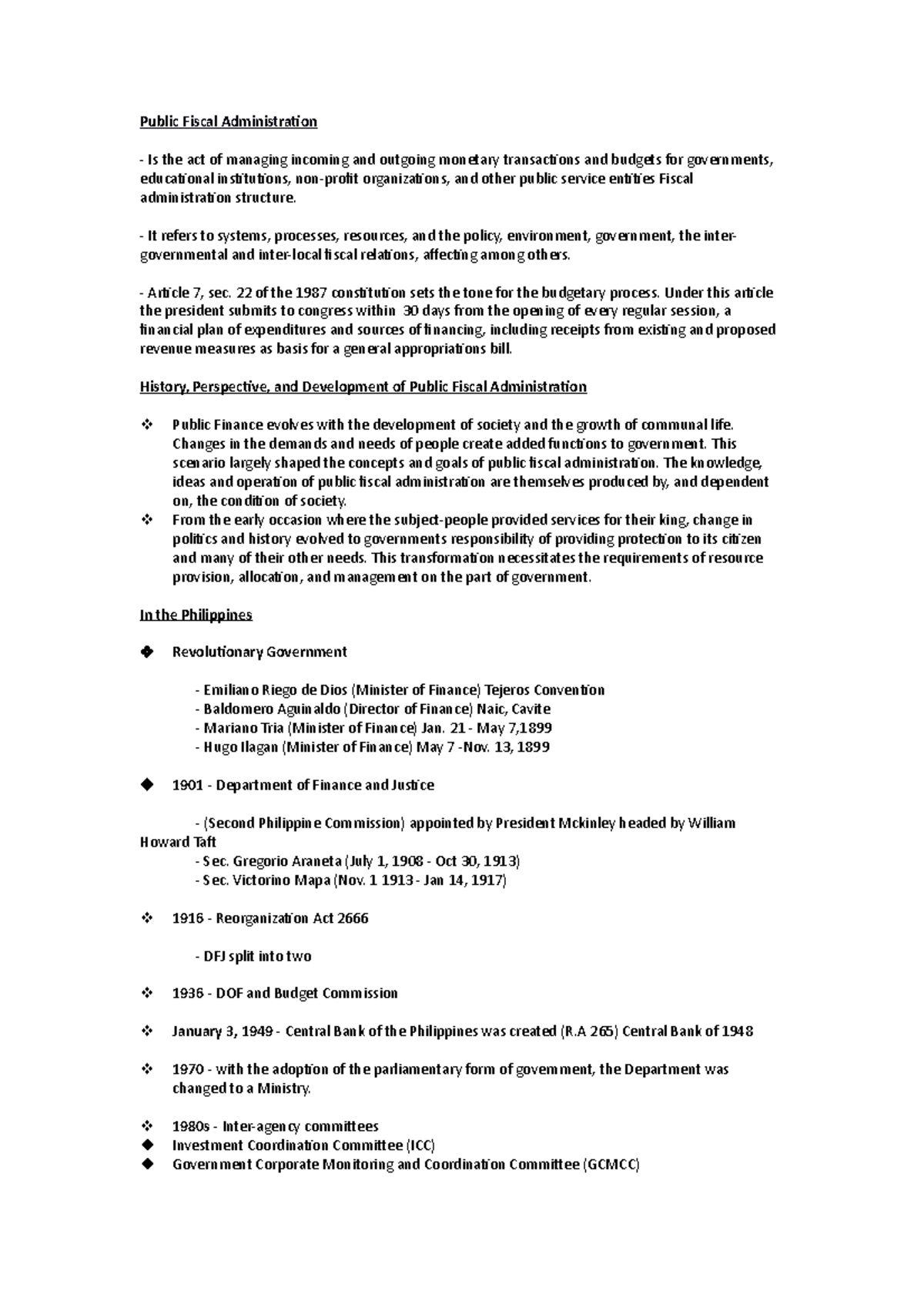 Public Fiscal Administration history perspective and development ...