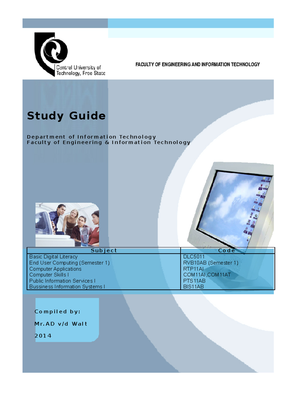 DLC5011 Study Guide 2014 - Study Guide D e p a r t m e n t o f I n f o ...