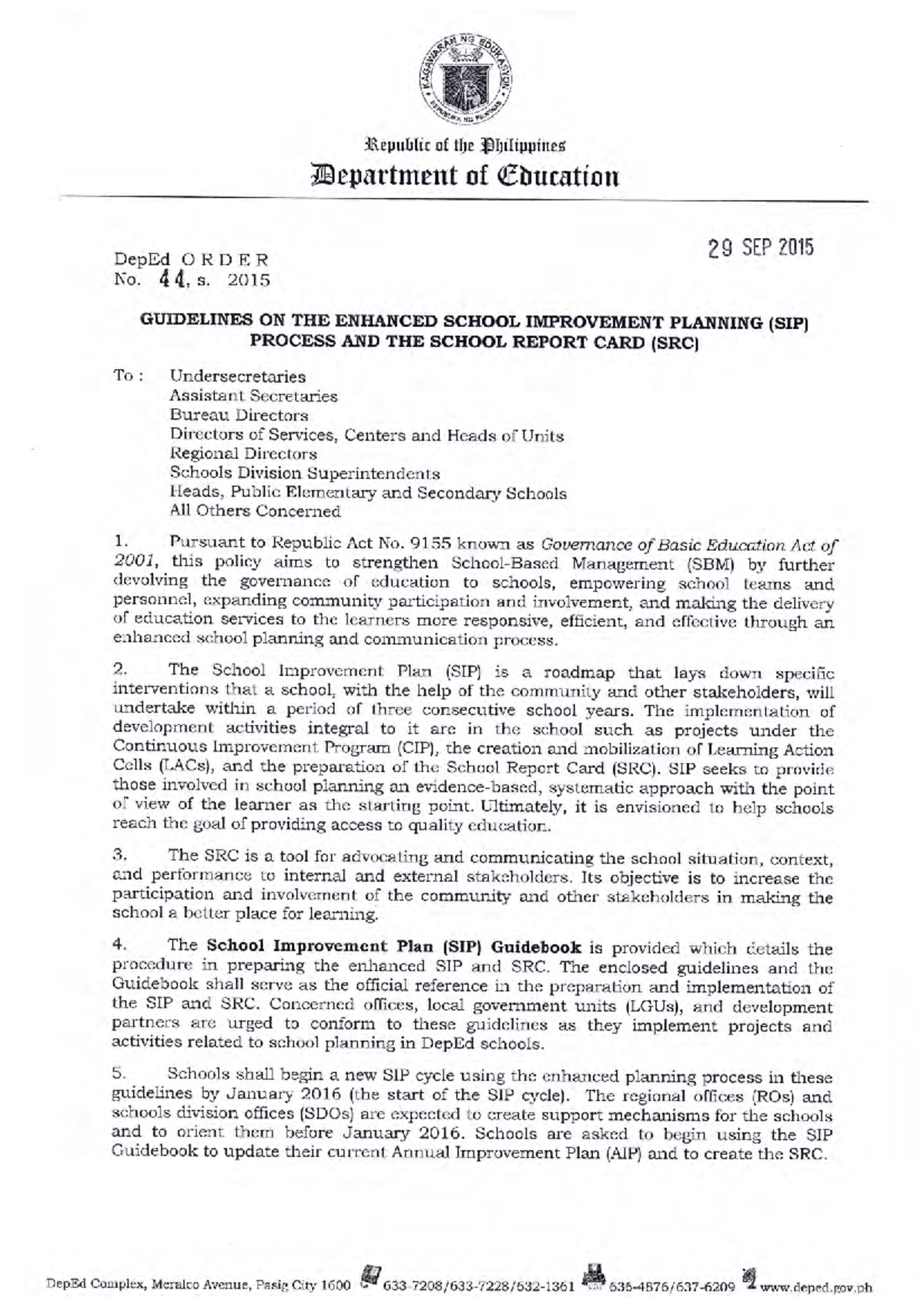 E-sip-guidebook - none - ####### SCH OOL I M PROV EM EN T PL A N GU I ...