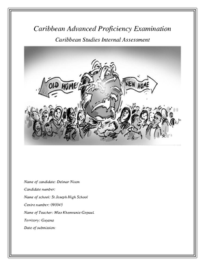 CAPE Caribbean Studies Syllabus - CARIBBEAN EXAMINATIONS COUNCIL ...