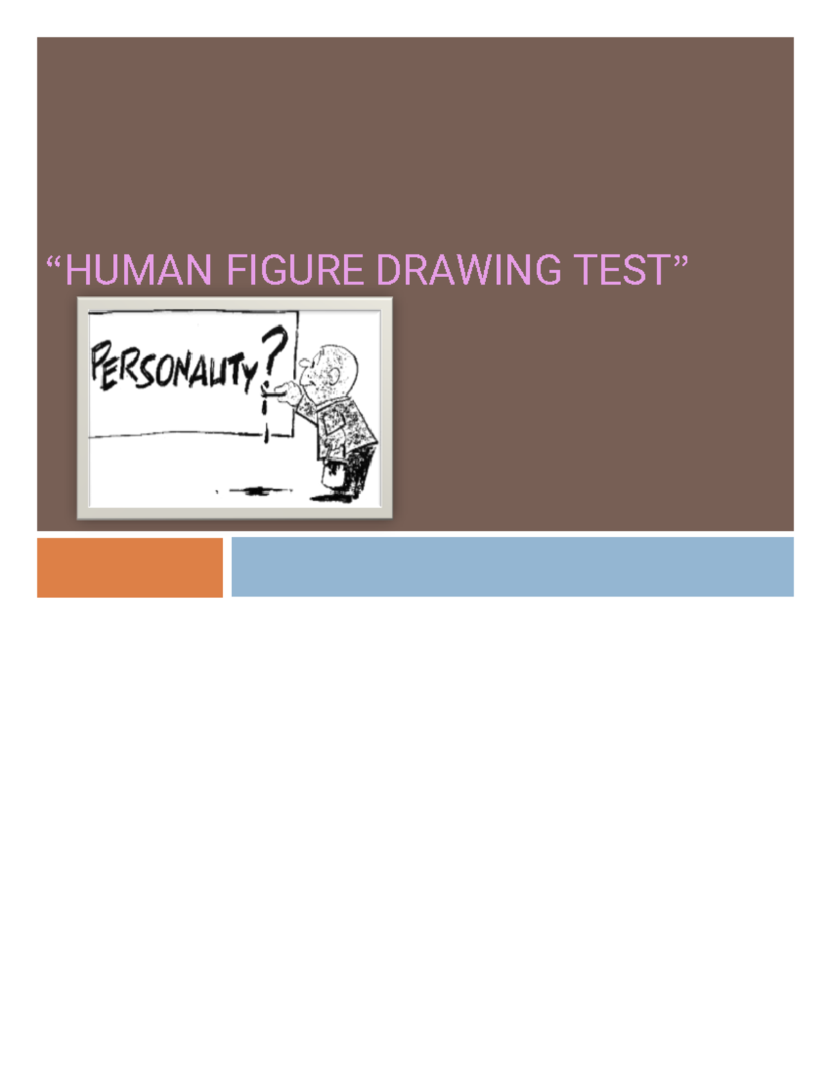 Human Figure Drawing Test Interpretation Manual