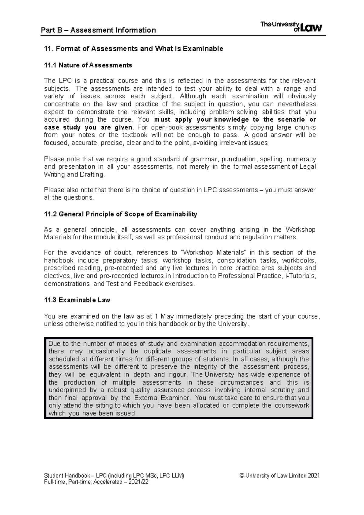 11. Format of Assessments and What is Examinable - 11. Format of ...