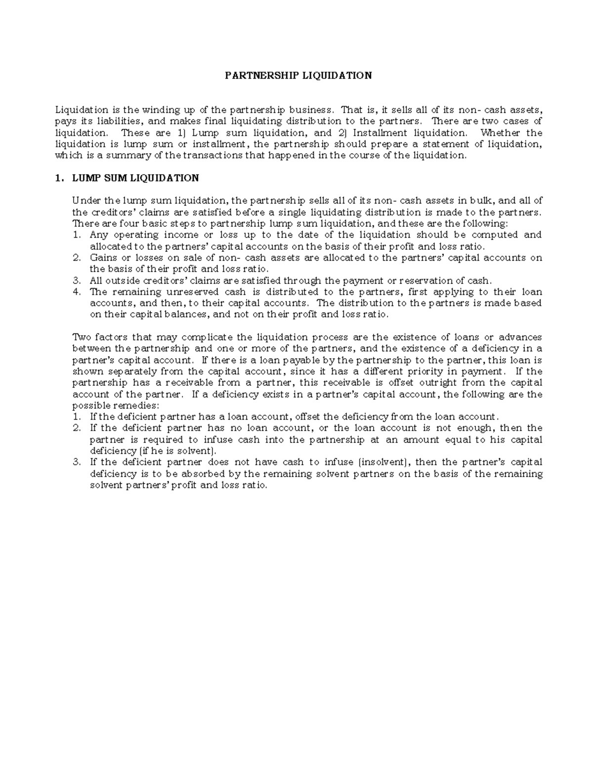 #Partnership-Liquidation - PARTNERSHIP LIQUIDATION Liquidation is the ...