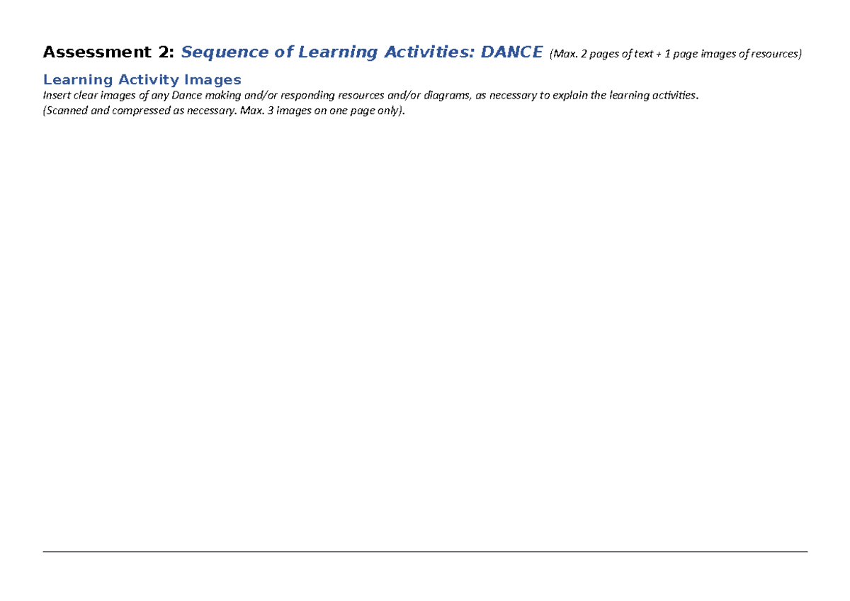Assessment 2 Learning Activities Template Dance 2023 - Assessment 2 ...