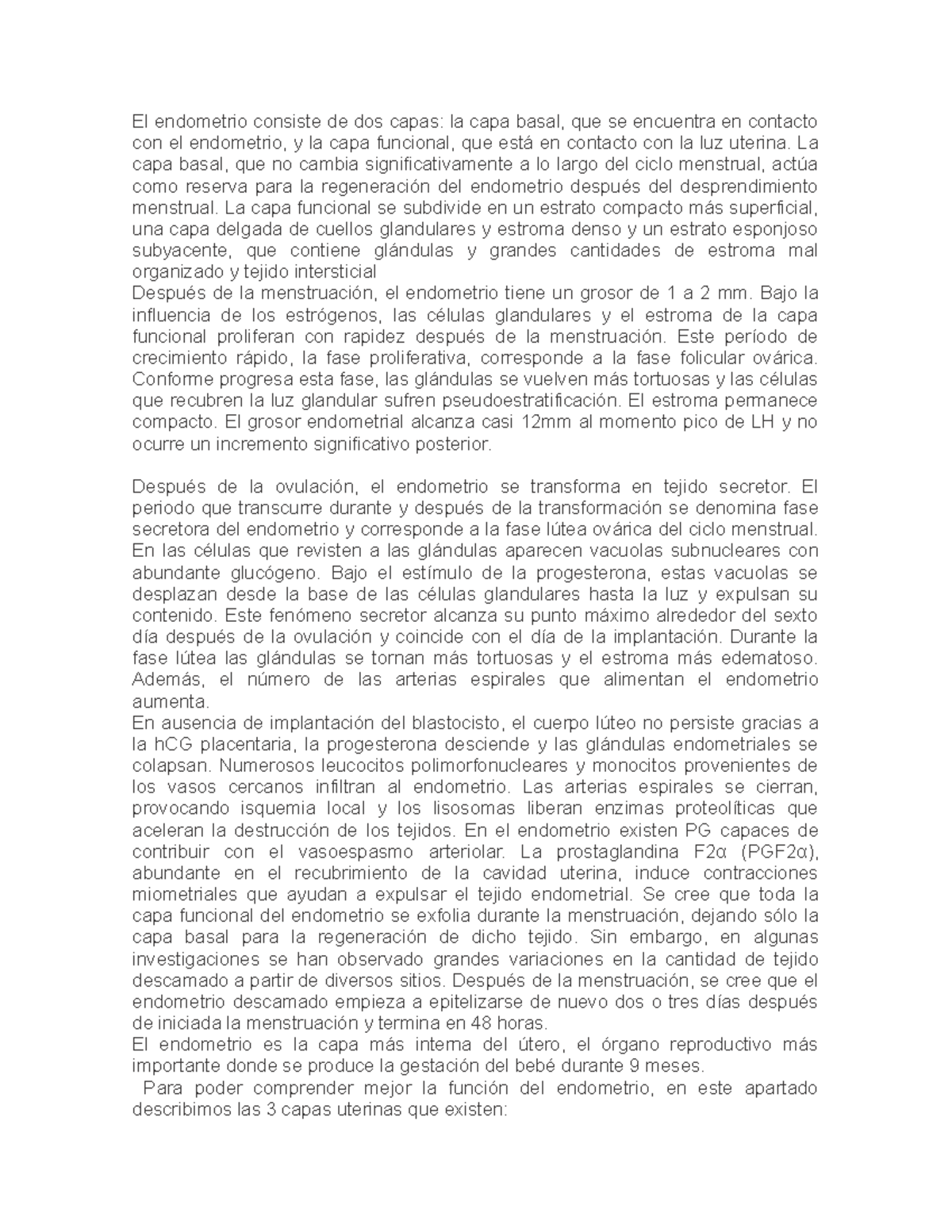 Ciclo endometrial obstetricia de Williams - El endometrio consiste de ...
