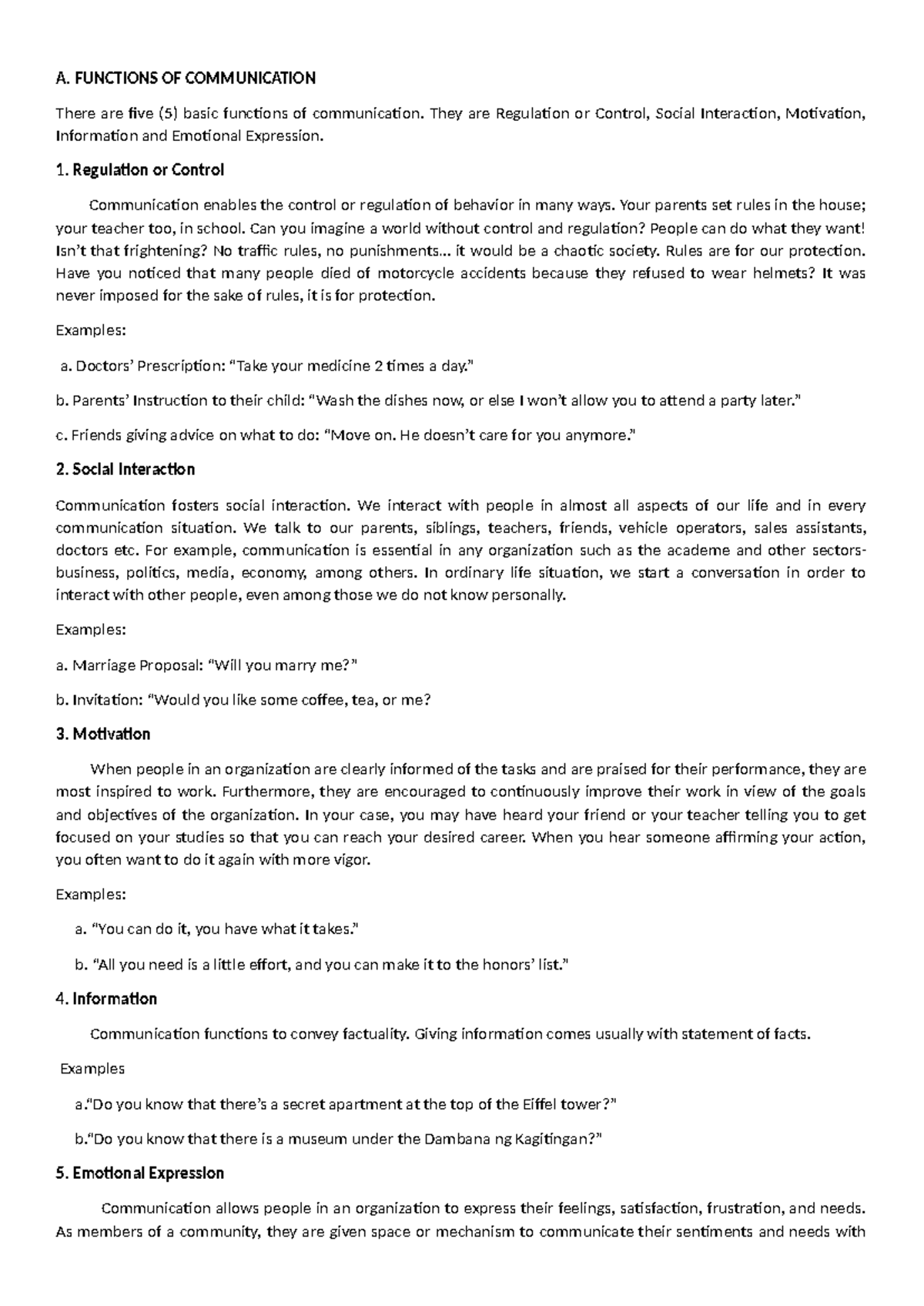 Group 1 - Examines Sample of Various Oral Communication Activities - A ...