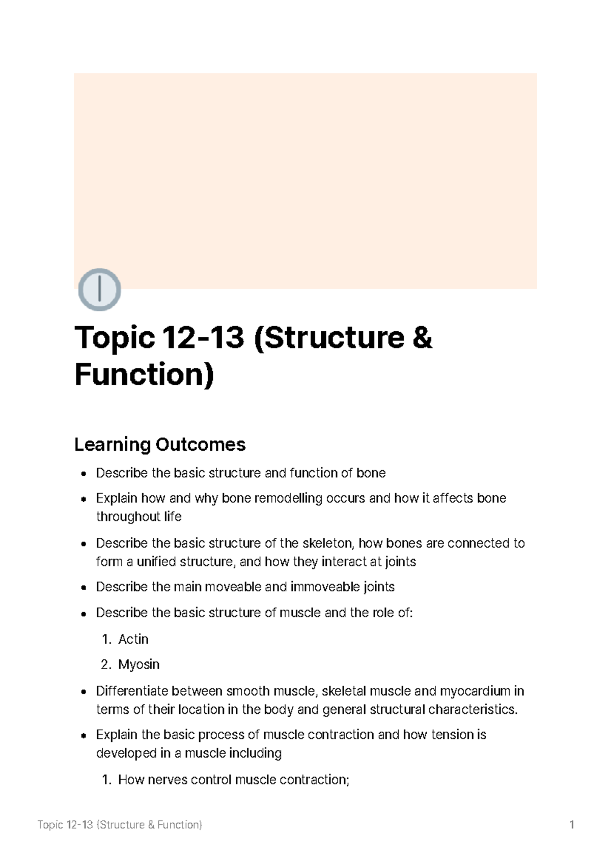 Lecture notes 12-13 (Structure & Function) - 🕕 Topic 12-13 (Structure ...