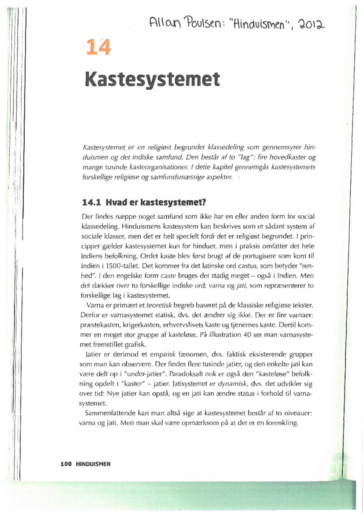 Kapitel 14 Kaste (kort) - » ... Hum (Pomsm: "Hinduismen". $100. 14 ...