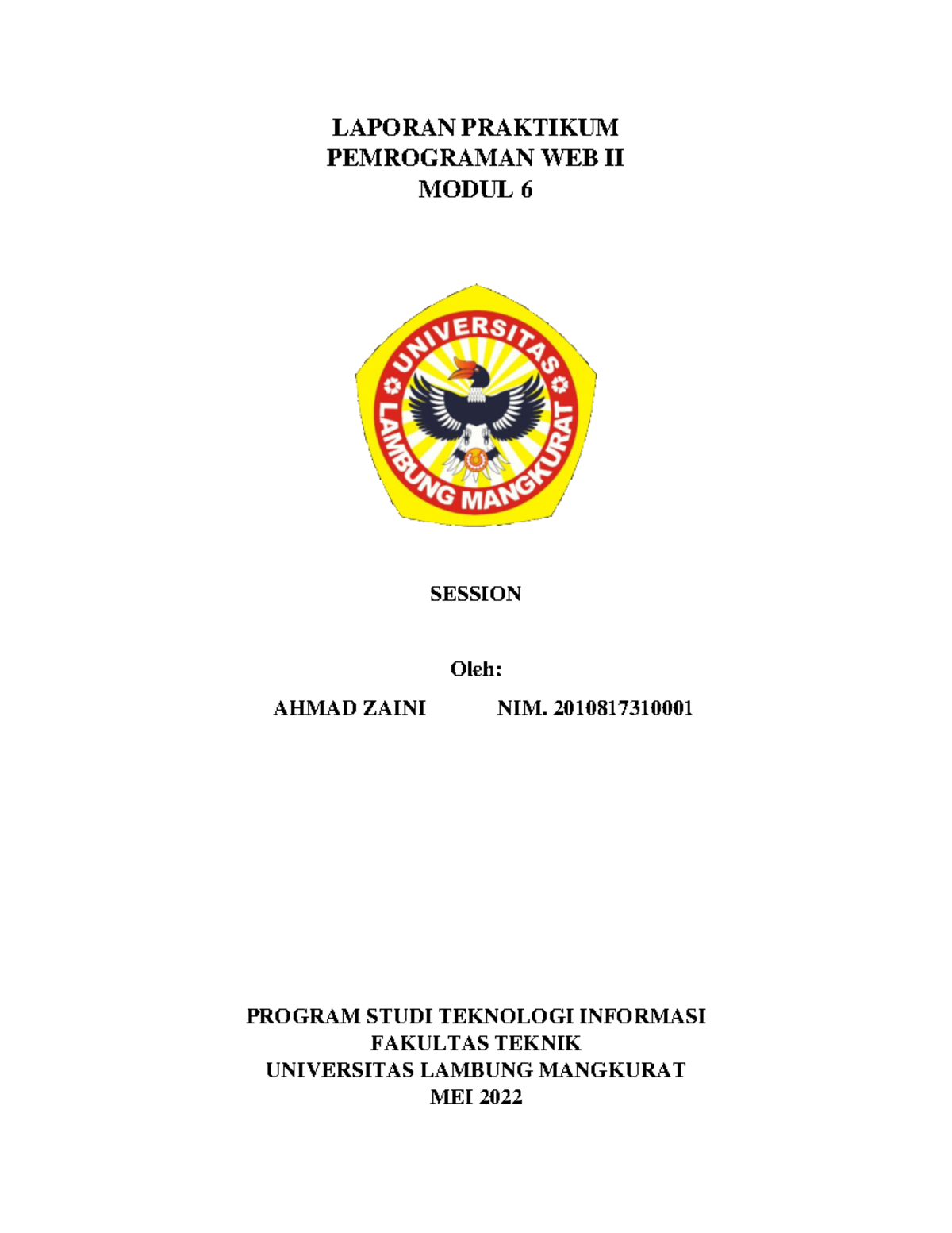 Laporan Praktikum Modul 6 Ahmad Zaini - LAPORAN PRAKTIKUM PEMROGRAMAN ...