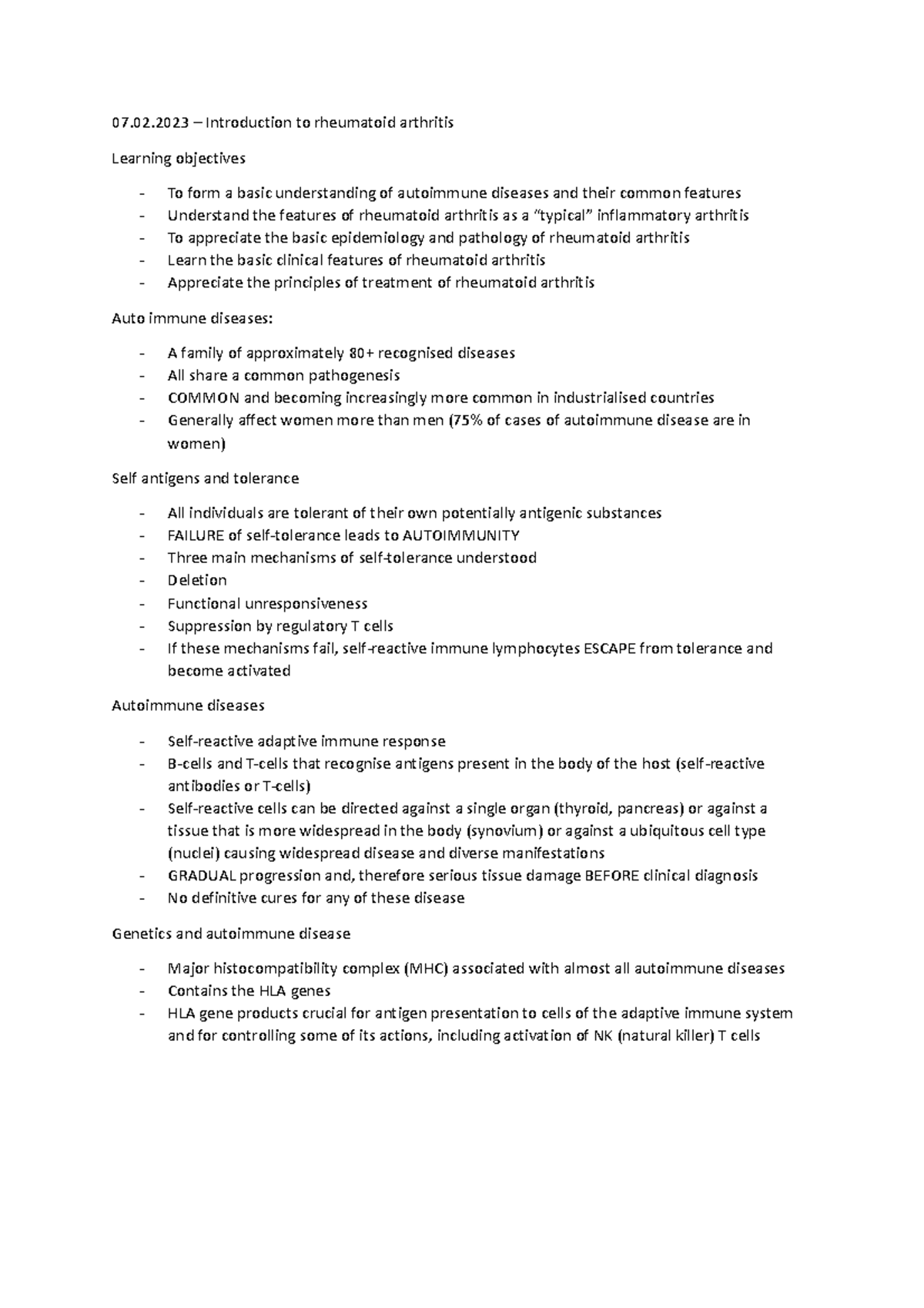 Introduction to rheumatoid arthritis - 07.02 – Introduction to ...