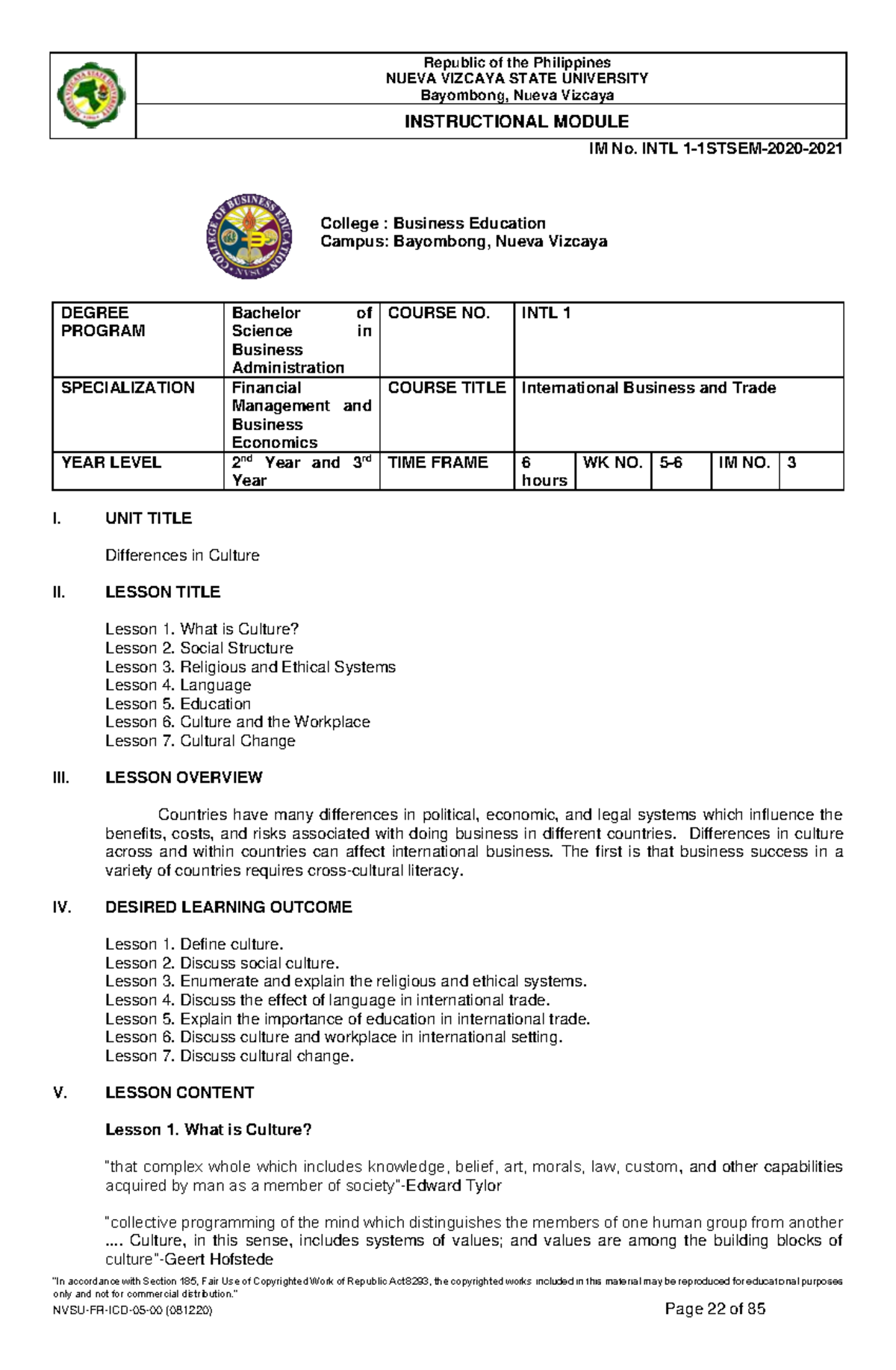 Module-3 NVSU-FR-ICD-05-00 IBT NO- Evaluation - NUEVA VIZCAYA STATE ...