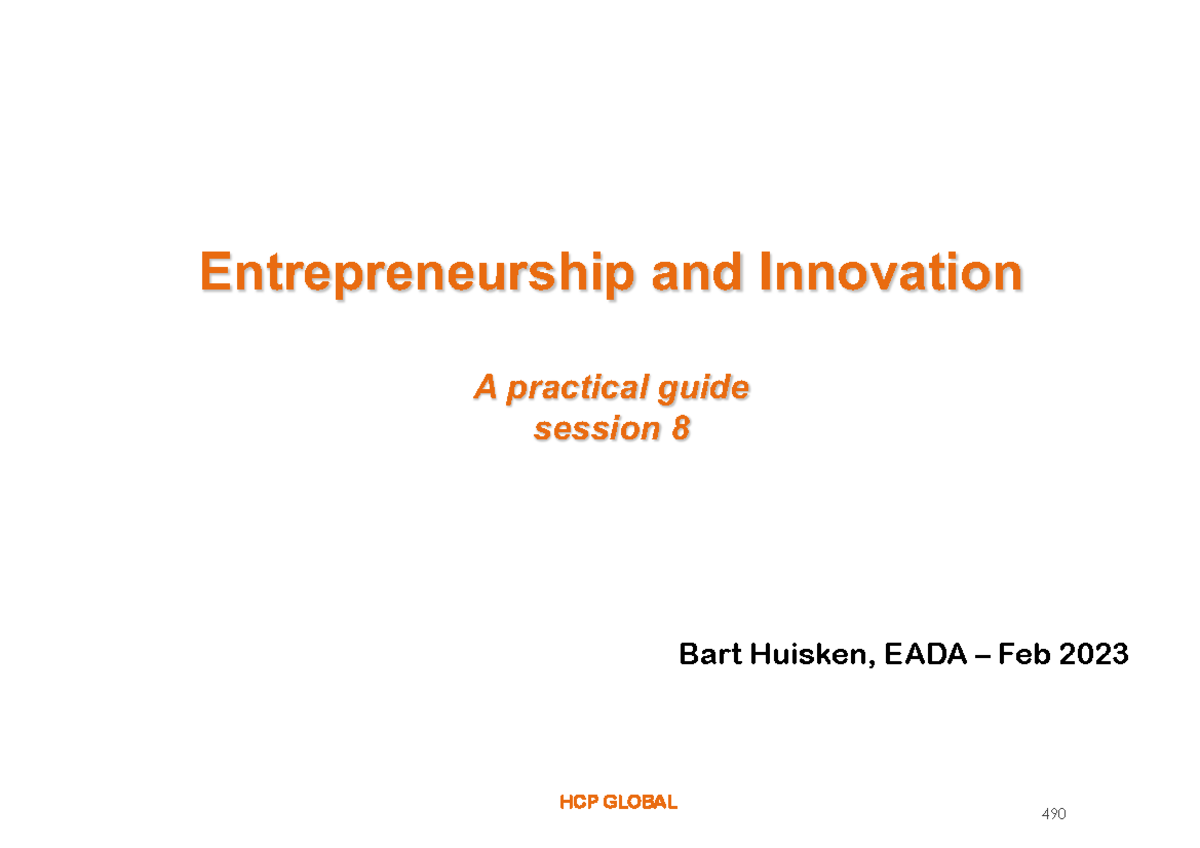 Entrepreneurship BBA3 2023 session 8 - Entrepreneurship and Innovation ...