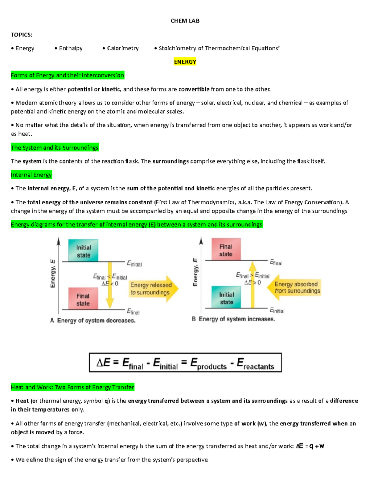 04 Energy, Enthalpy, Calorimetry, Stoichiometry of Thermochemical ...