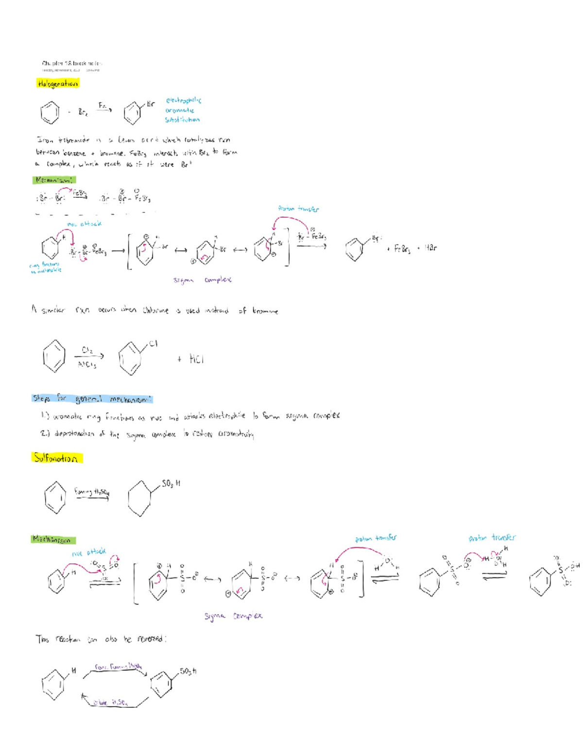 Chapter 18 aromatic substitution reactions - CHM 222 - Studocu