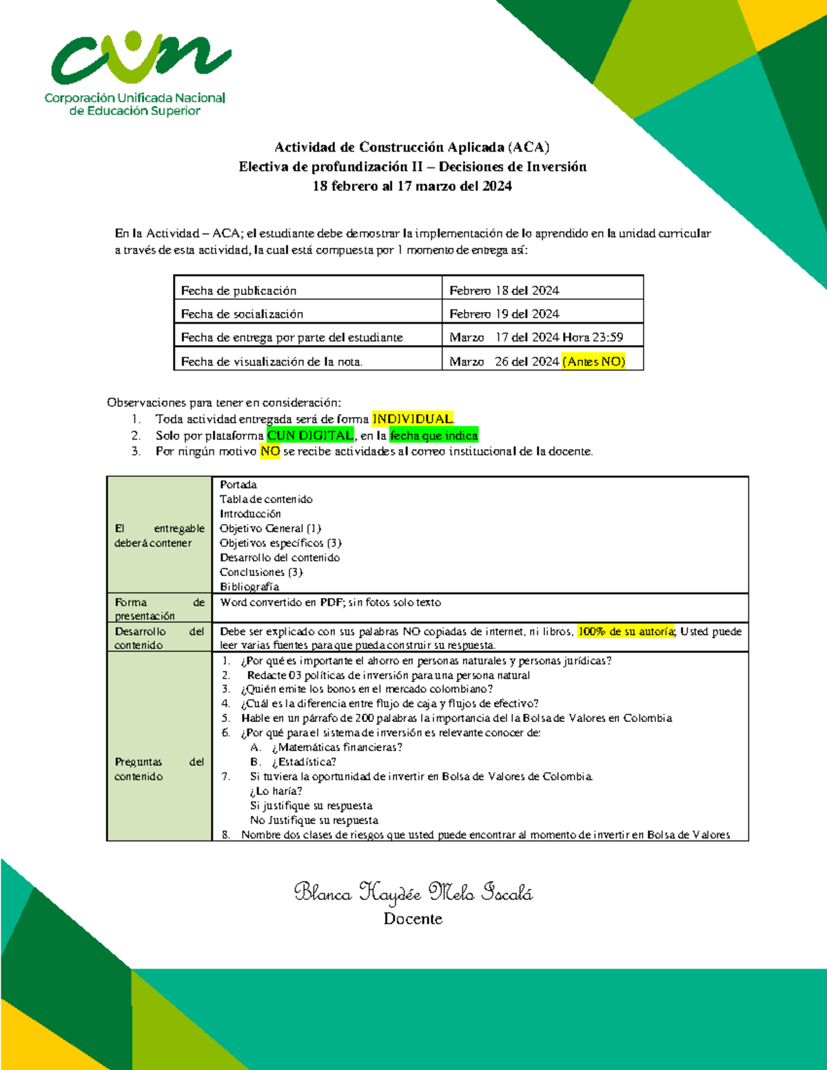ACA Electiva de profundización II-2024 - Actividad de Construcción Aplicada (ACA) Electiva de ...
