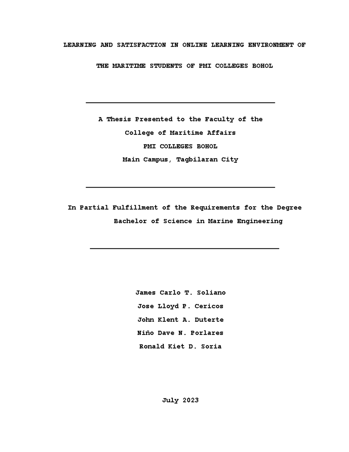 Cover AND Approval Sheet PAGE Group 7(S4MA) - LEARNING AND SATISFACTION ...