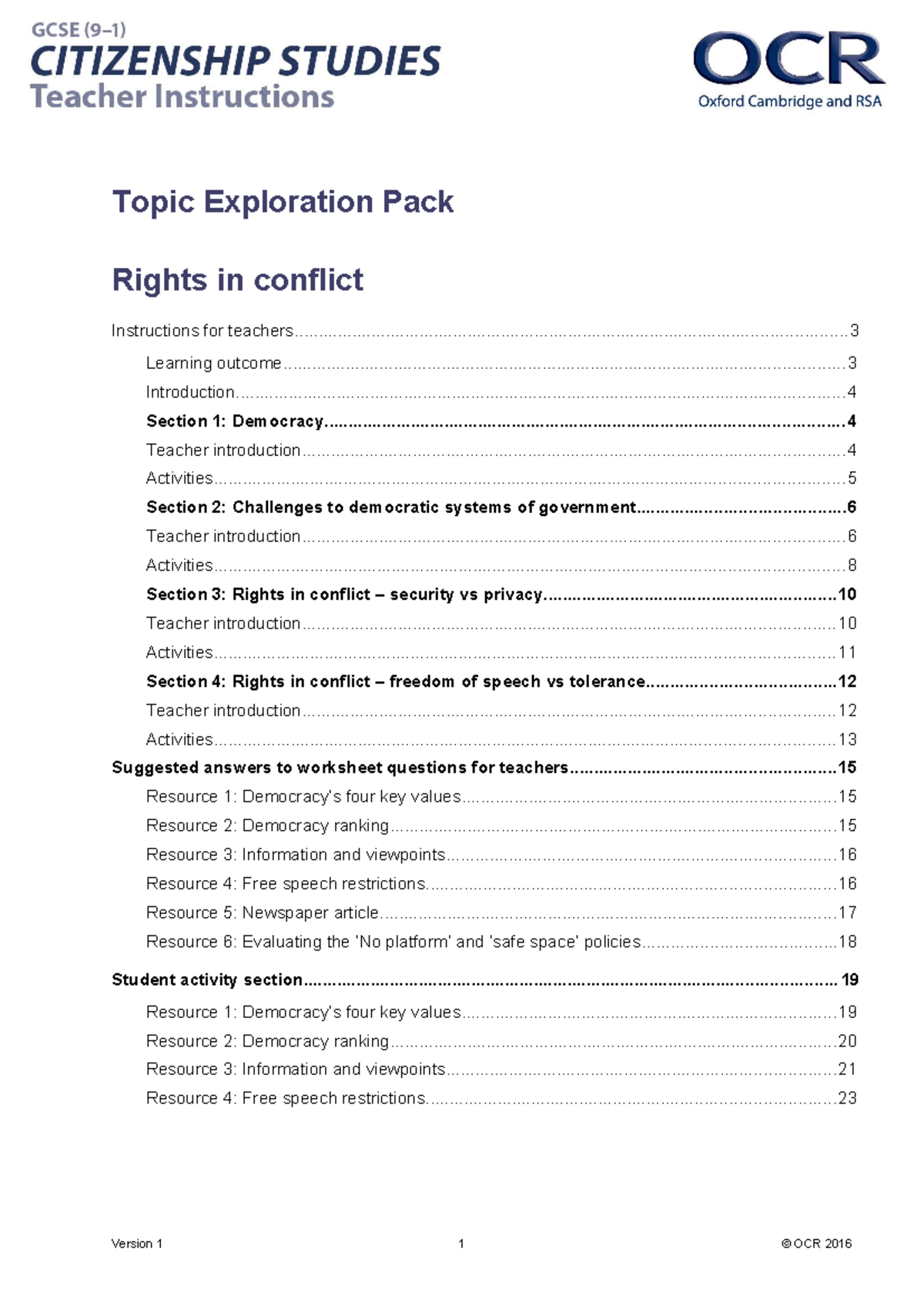 307933 rights in conflict - Topic Exploration Pack Instructions for ...