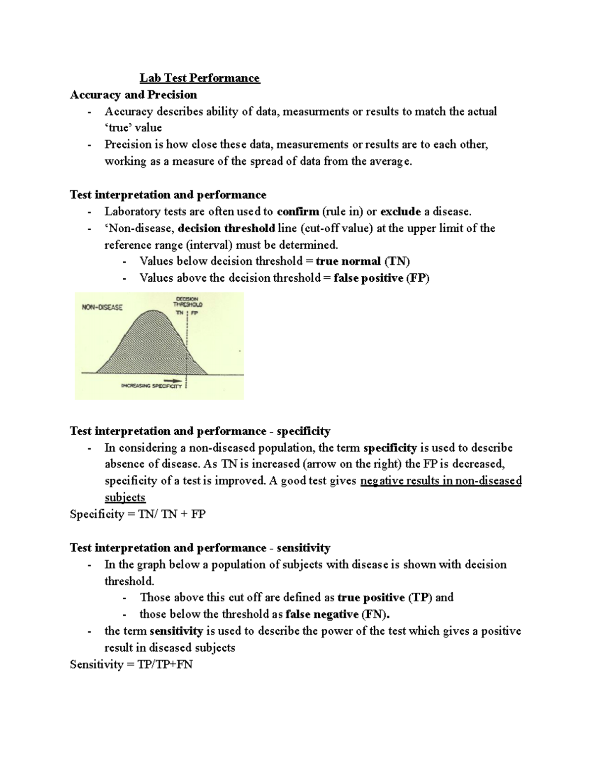 Part 2 intro to lab medicine- lab test performance and test ...