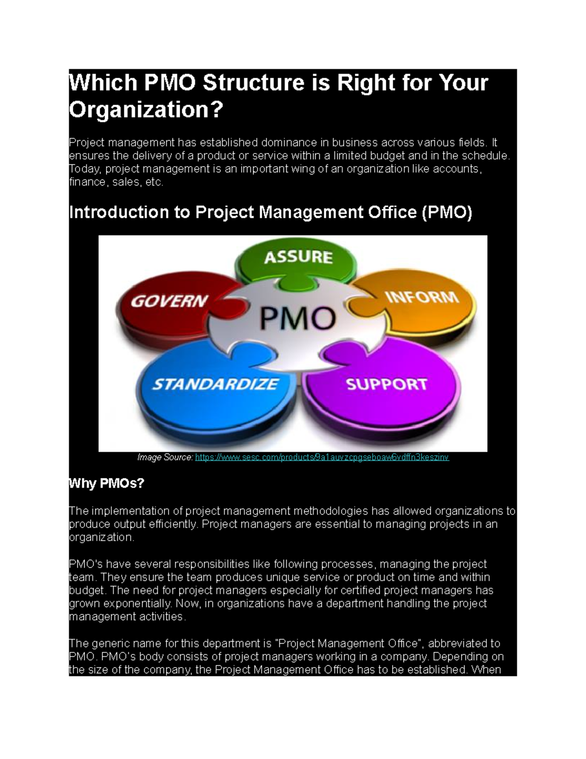 PMI additional notes - Which PMO Structure is Right for Your ...