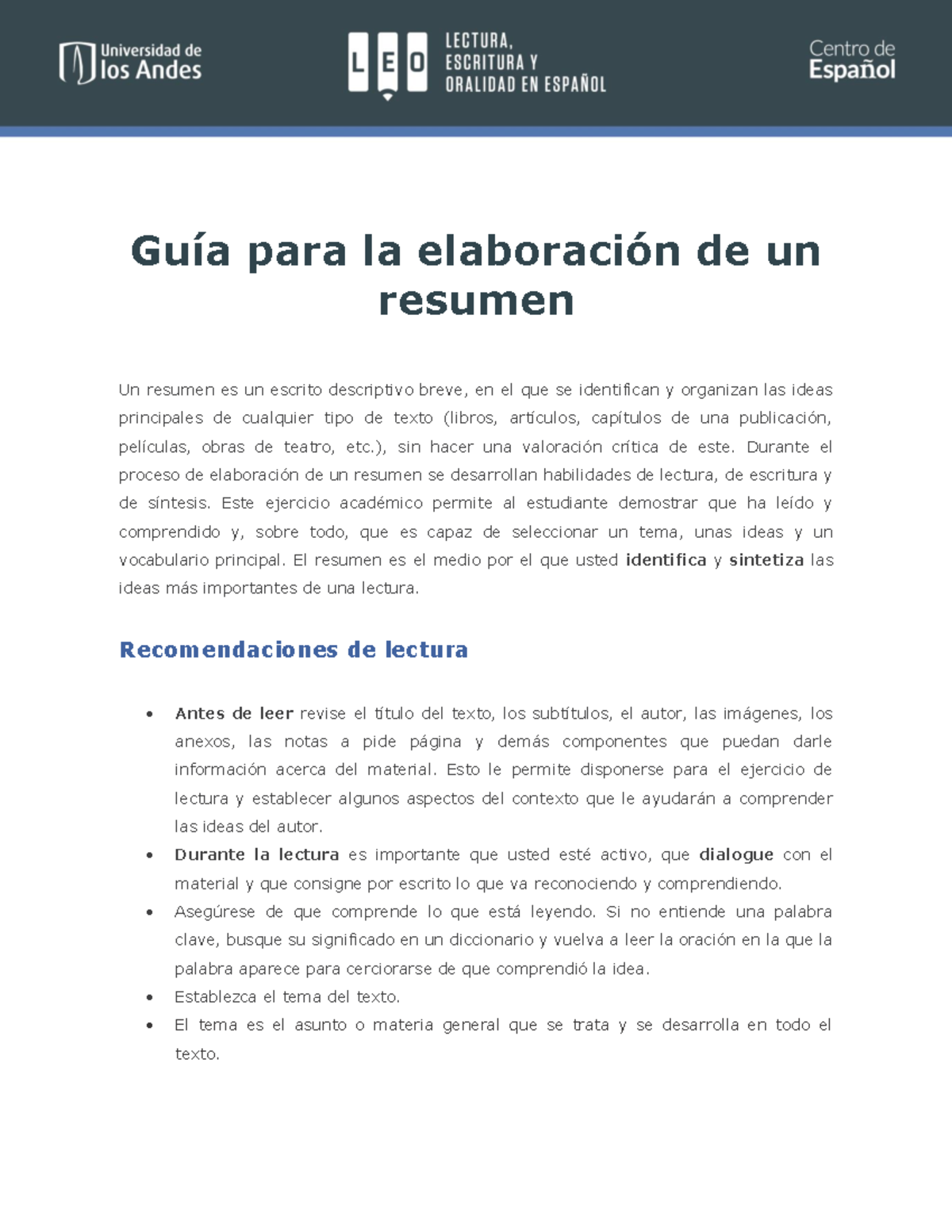 GUIA PAR RESUMEN - PRACTICO Y FACIL DE EJECUTAR - Guía para la ...