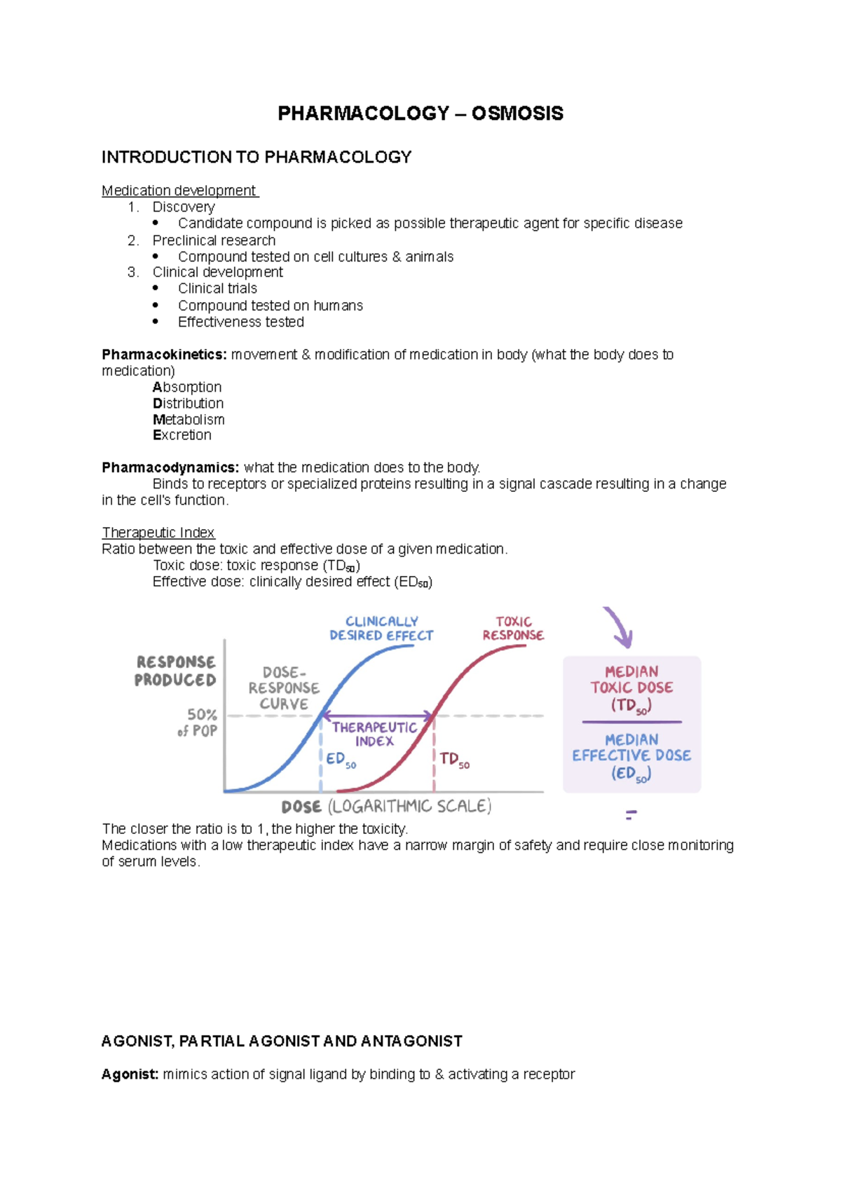 Pharmacology - Osmosis - PHARMACOLOGY – OSMOSIS INTRODUCTION TO ...
