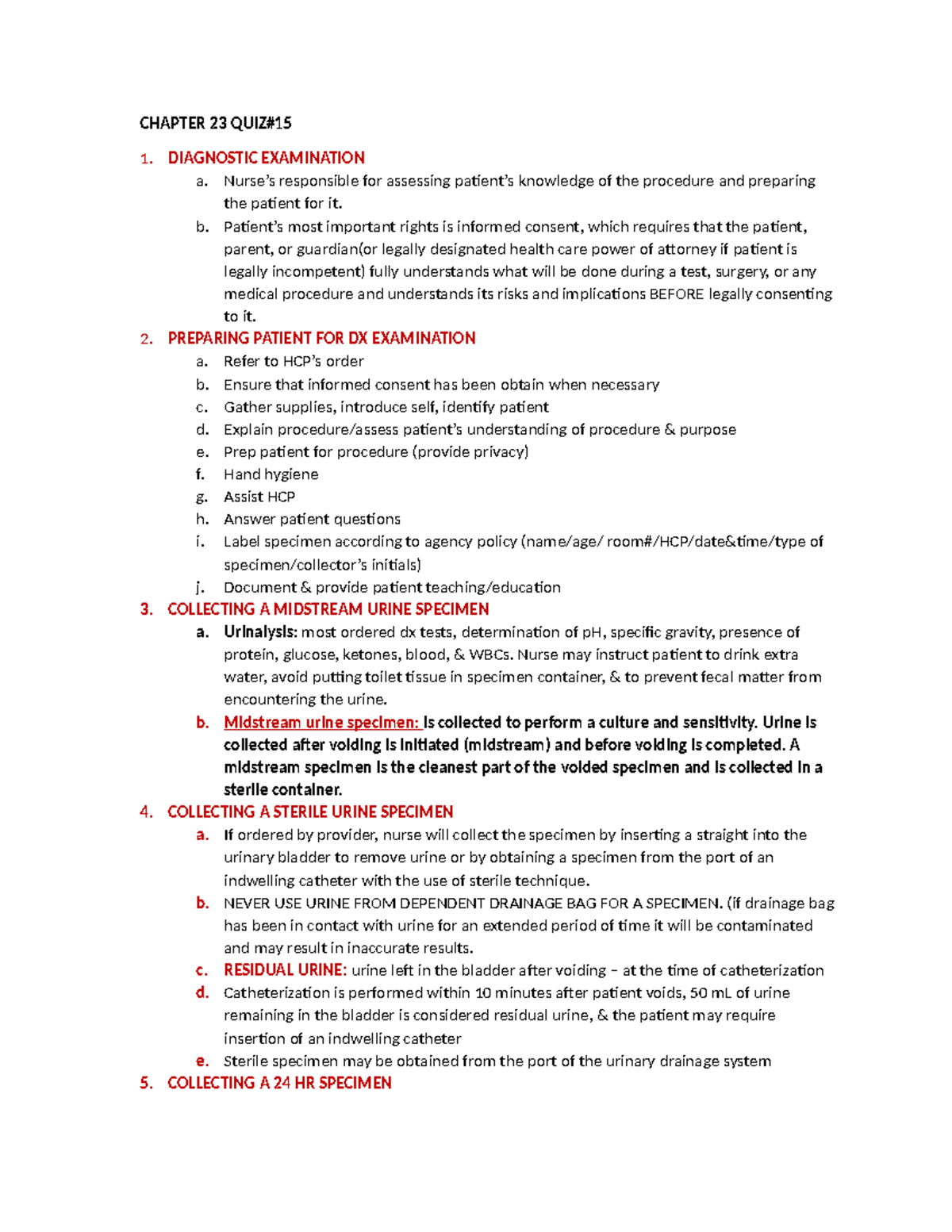CH 23 QUIZ16 - SUMMARIZED NOTES FROM THE BOOK - CHAPTER 23 QUIZ# 1 ...