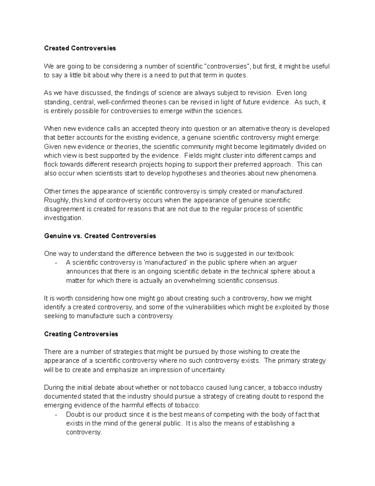 Science & Modern World Created Controversies - Google Docs - Created ...