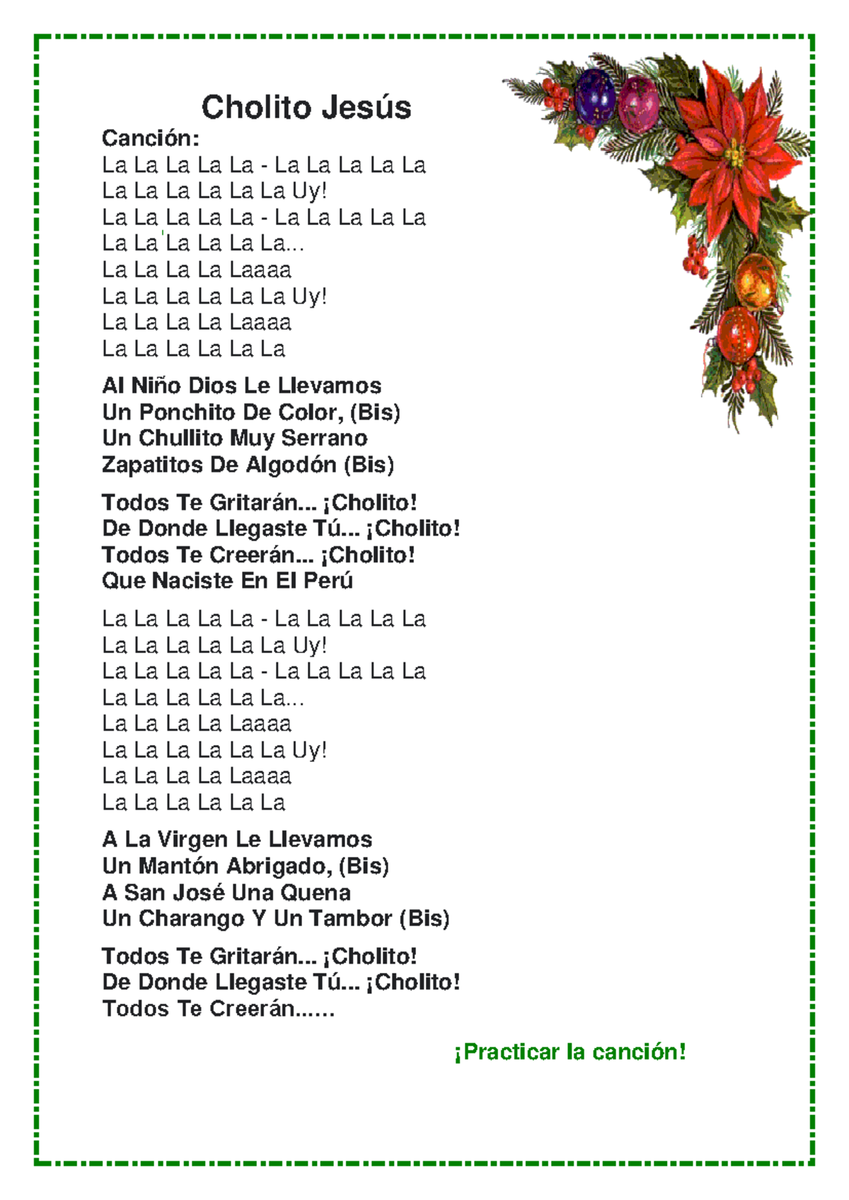Cholito Jesús - Cholito Jesús Canción: La La La La La - La La La La La ...