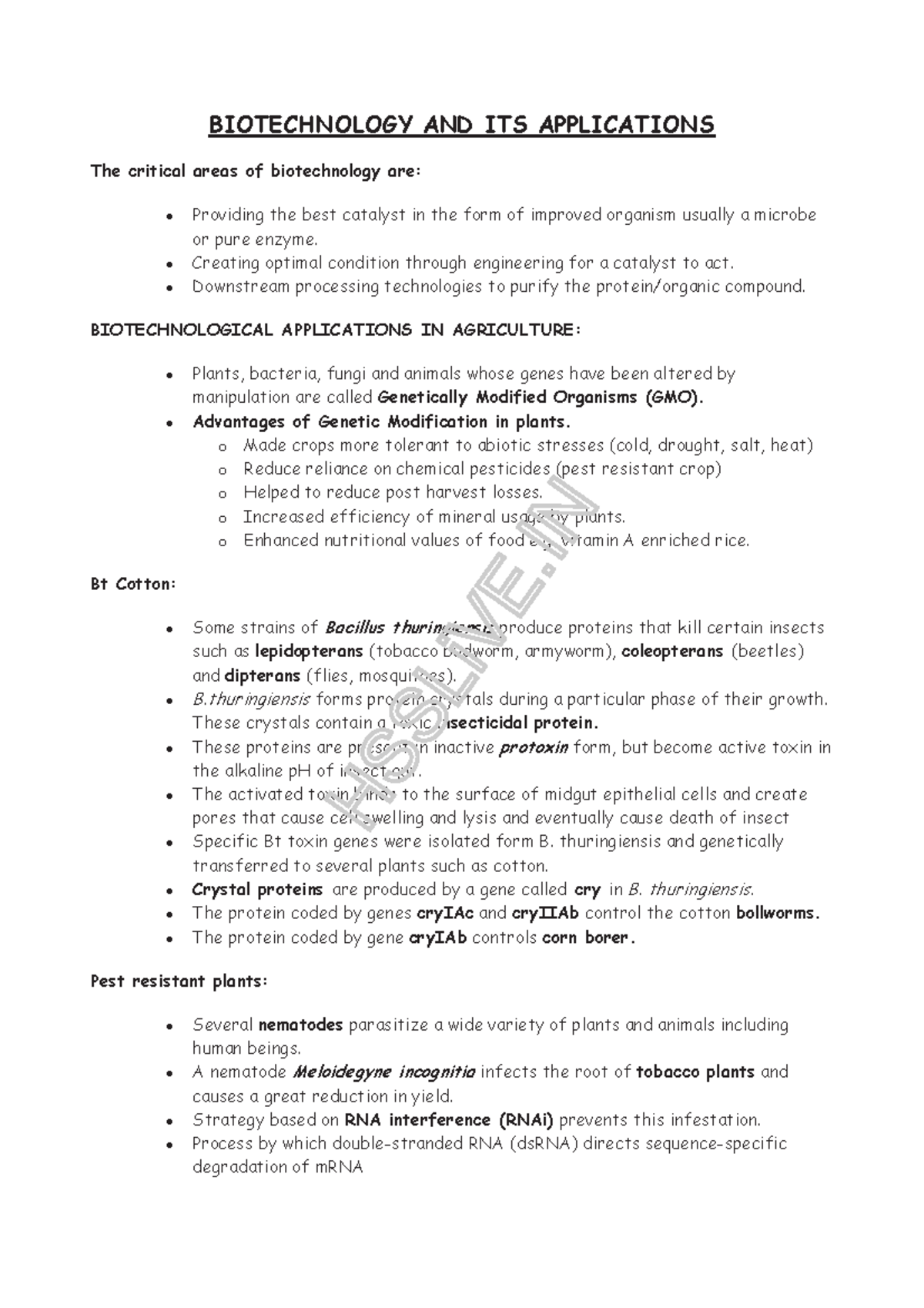 5.Biotechnology - Applicatin-hsslive - # +$-$ % + , (! $(- - Studocu