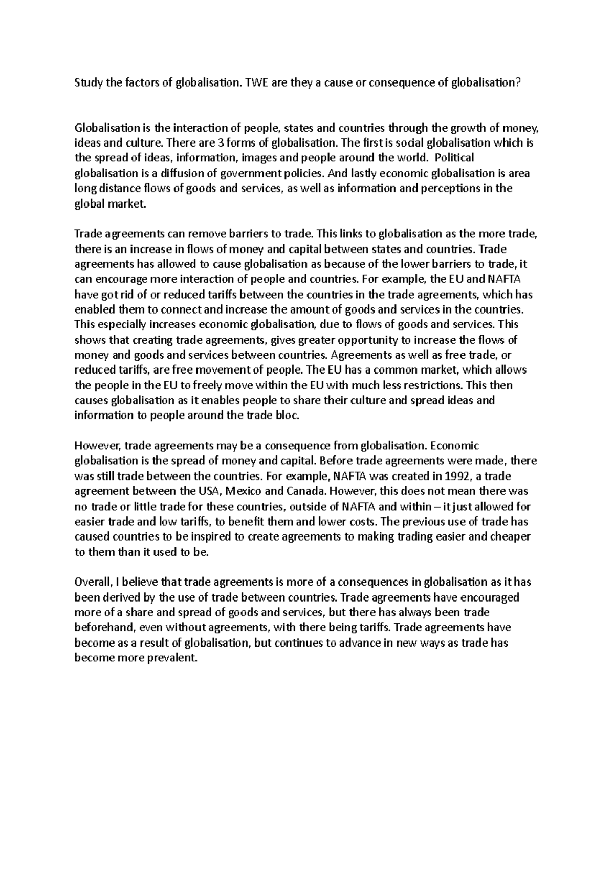 Study the factors of globalisation (Autosaved) - Study the factors of ...