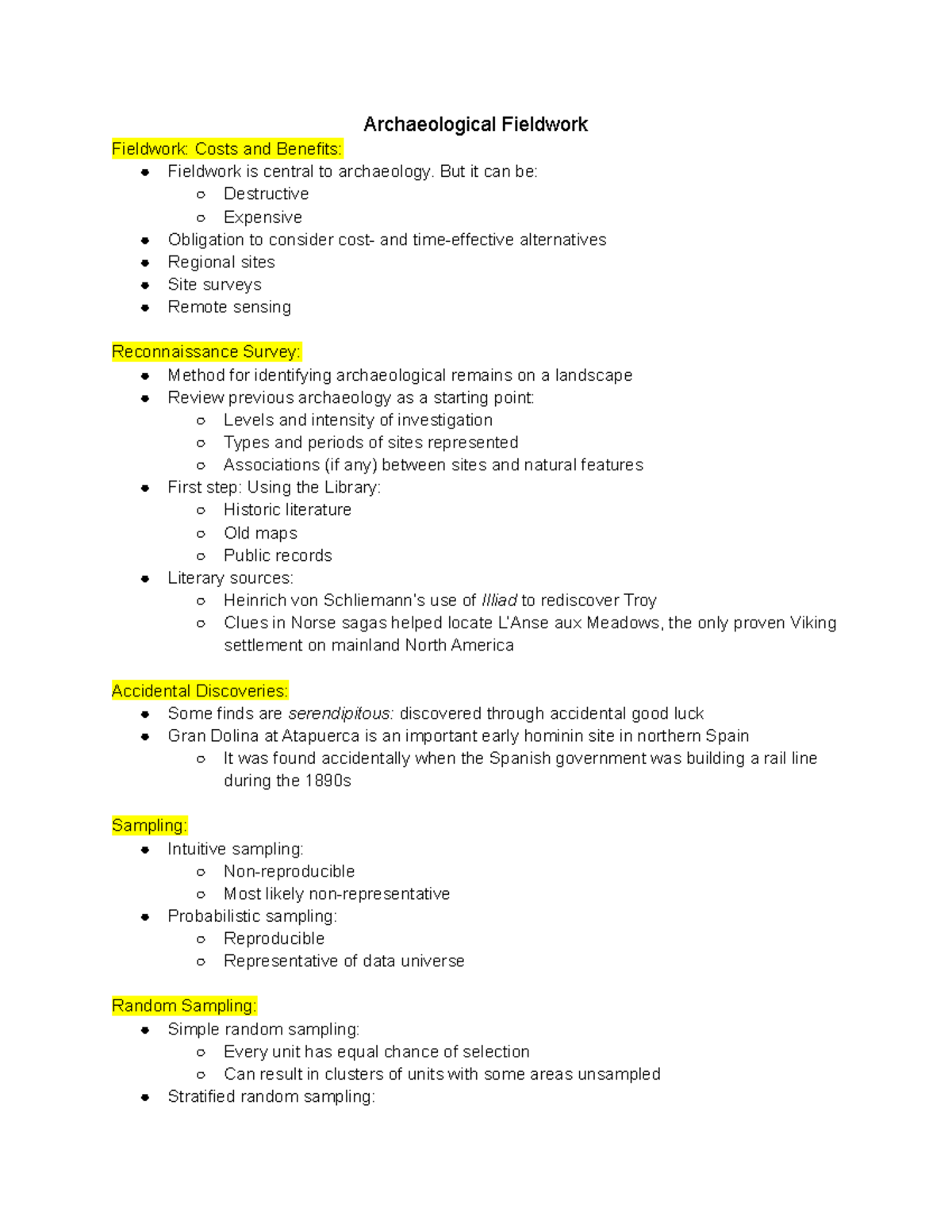 Archaeology Lecture 5 - The professor's name was David Hoefer. This was ...