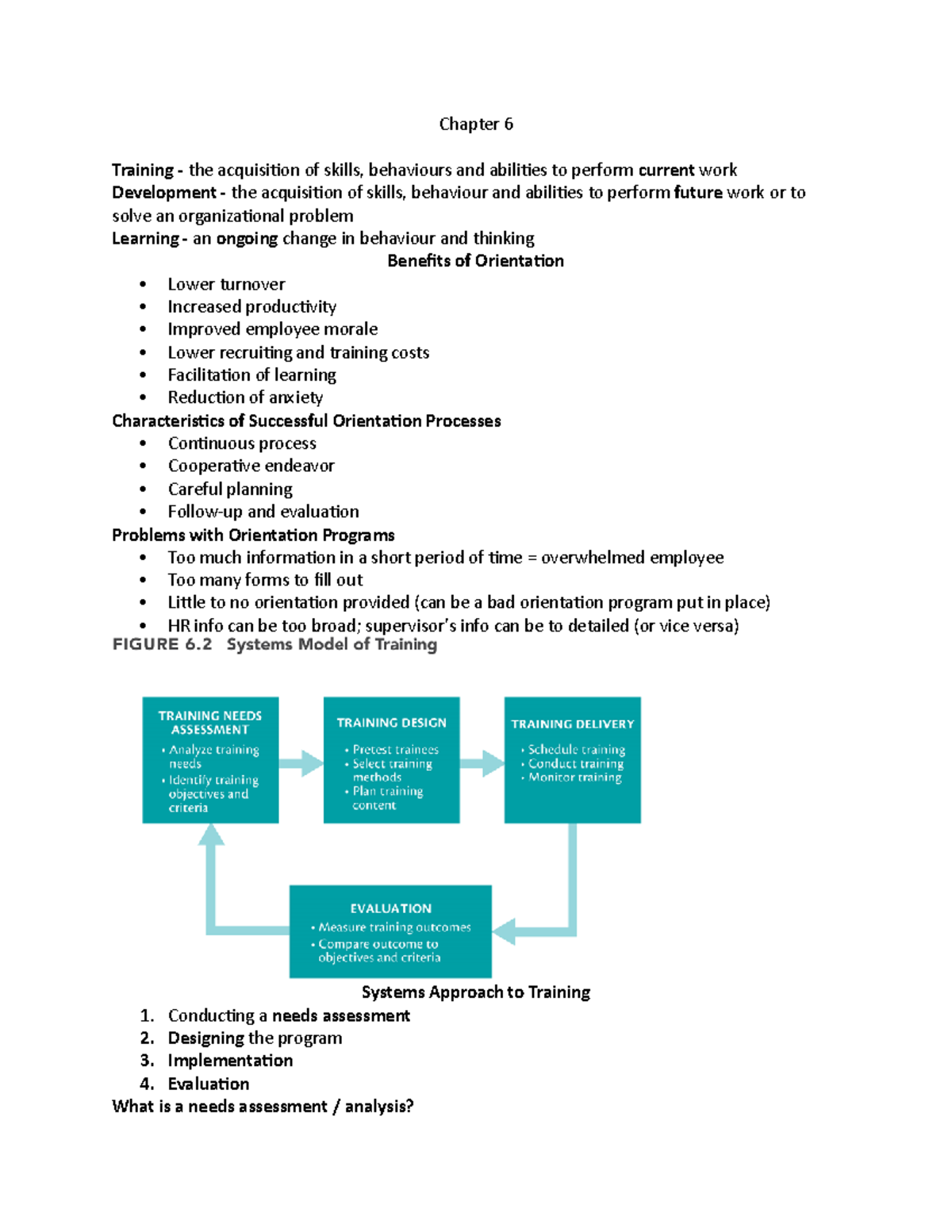 HRA Chapter 6 to 9 - Lecture notes 6-9 - Chapter 6 Training the ...