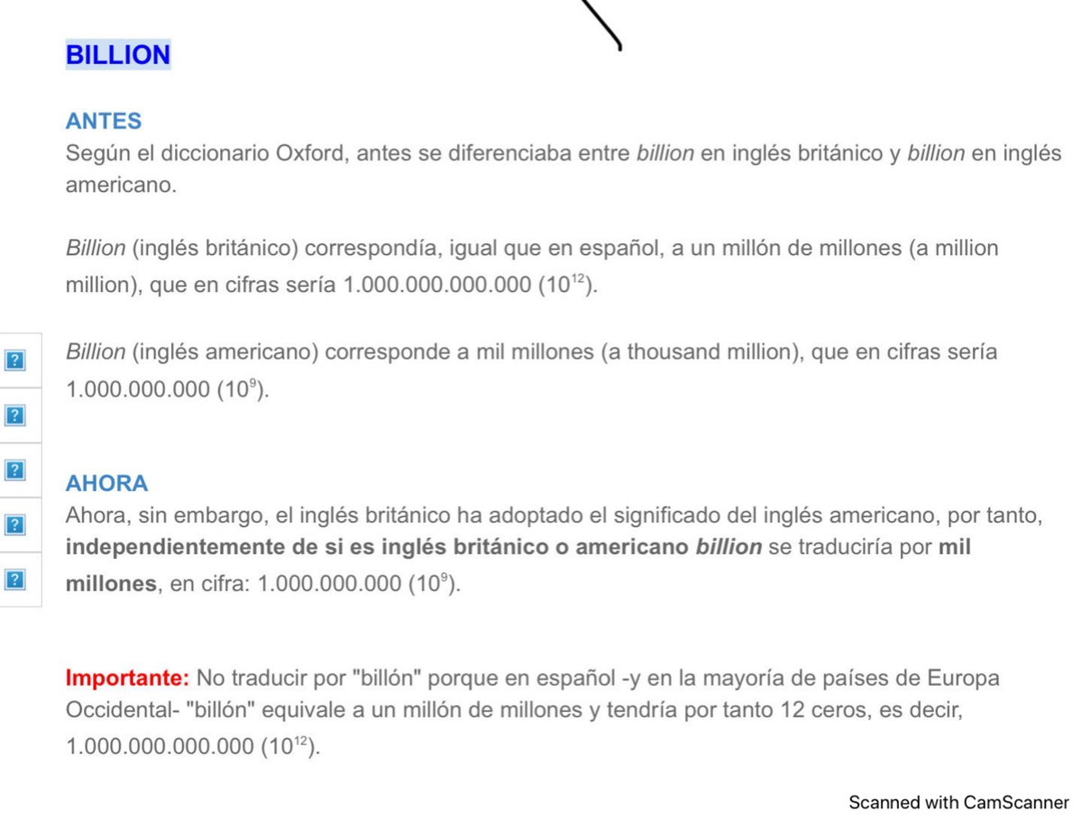 Billion y Billòn - Other Language ab initio SL - Studocu