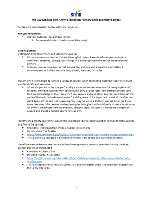 Module 1 history - HIS 100 Module One Activity Template: Project Topic ...