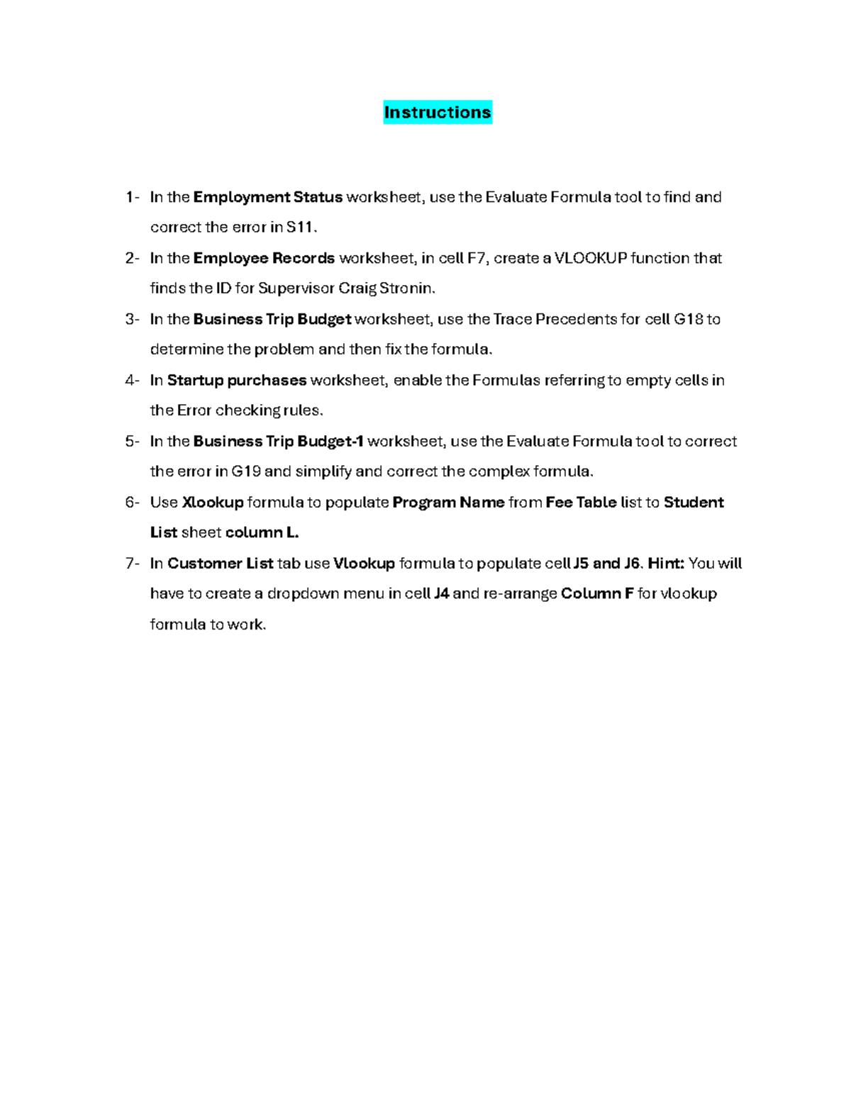 Week-6 Practice Instructions June 11th - Instructions 1- In the ...