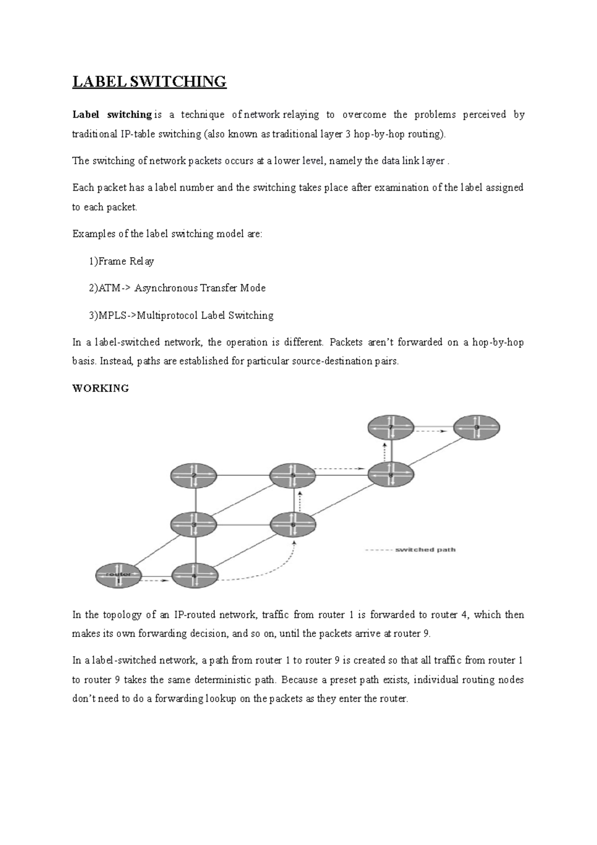 Modul 4 Label Switching - LABEL SWITCHING Label switching is a ...