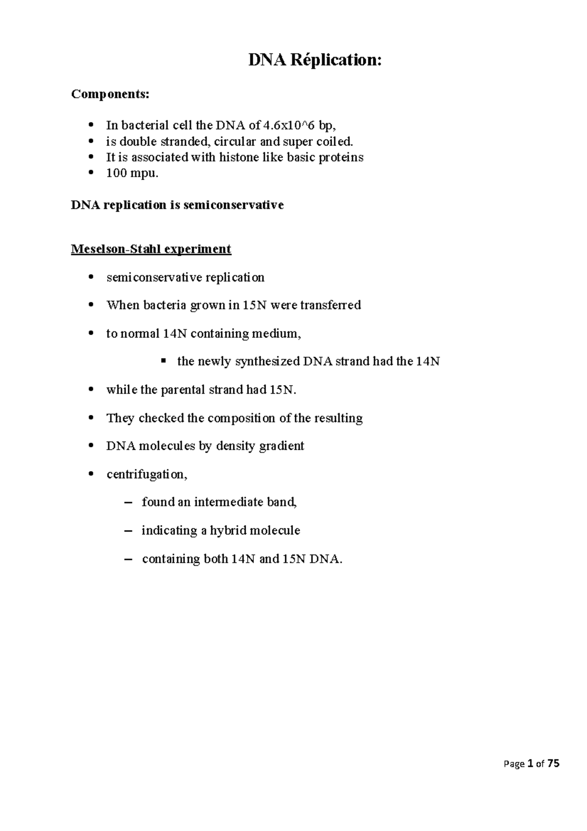DNA Replication Complete - DNA Réplication: Components: In bacterial ...